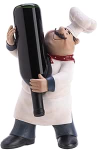 Amazon.com: Gifts & Decor Happy Chef Wine Bottle Holder Stand Home ...