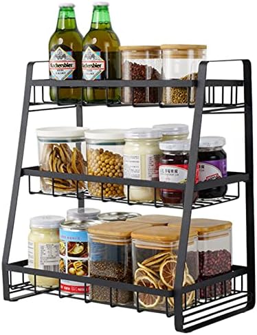 Qiccijoo Spice Rack 3-Tier Adjustable Seasoning Rack Organizer ...