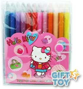 Amazon.com: Sanrio Hello Kitty Twist up Crayons - 24 Colors : Toys & Games