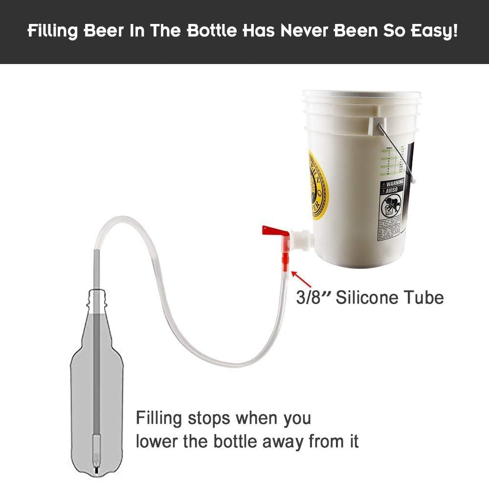 Magiin 304 Stainless Steel Beer Bottling Stick, 14″ Length Spring ...