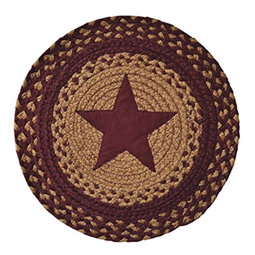 Amazon.com: Star Braided Table Mat Burgundy Country Decor: Home & Kitchen