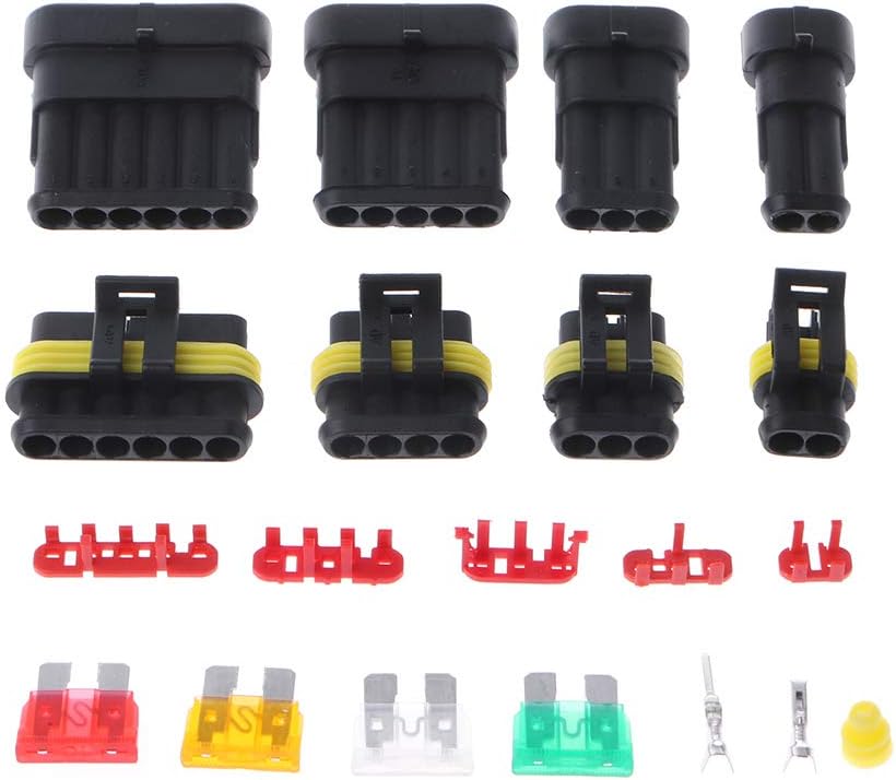 JUNESUN 240 Pcs Superseal AMP/Tyco Waterproof 12V Electrical Connectors ...