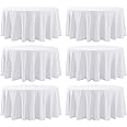 Amazon.com: Aocoz 6 Pack White Round Tablecloth 120 Inch Tablecloths ...