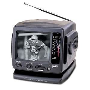Amazon.com: "Jwin Jvtv1010B 5.5"" B&W Ac/Dc Portable Tv With Am/Fm ...