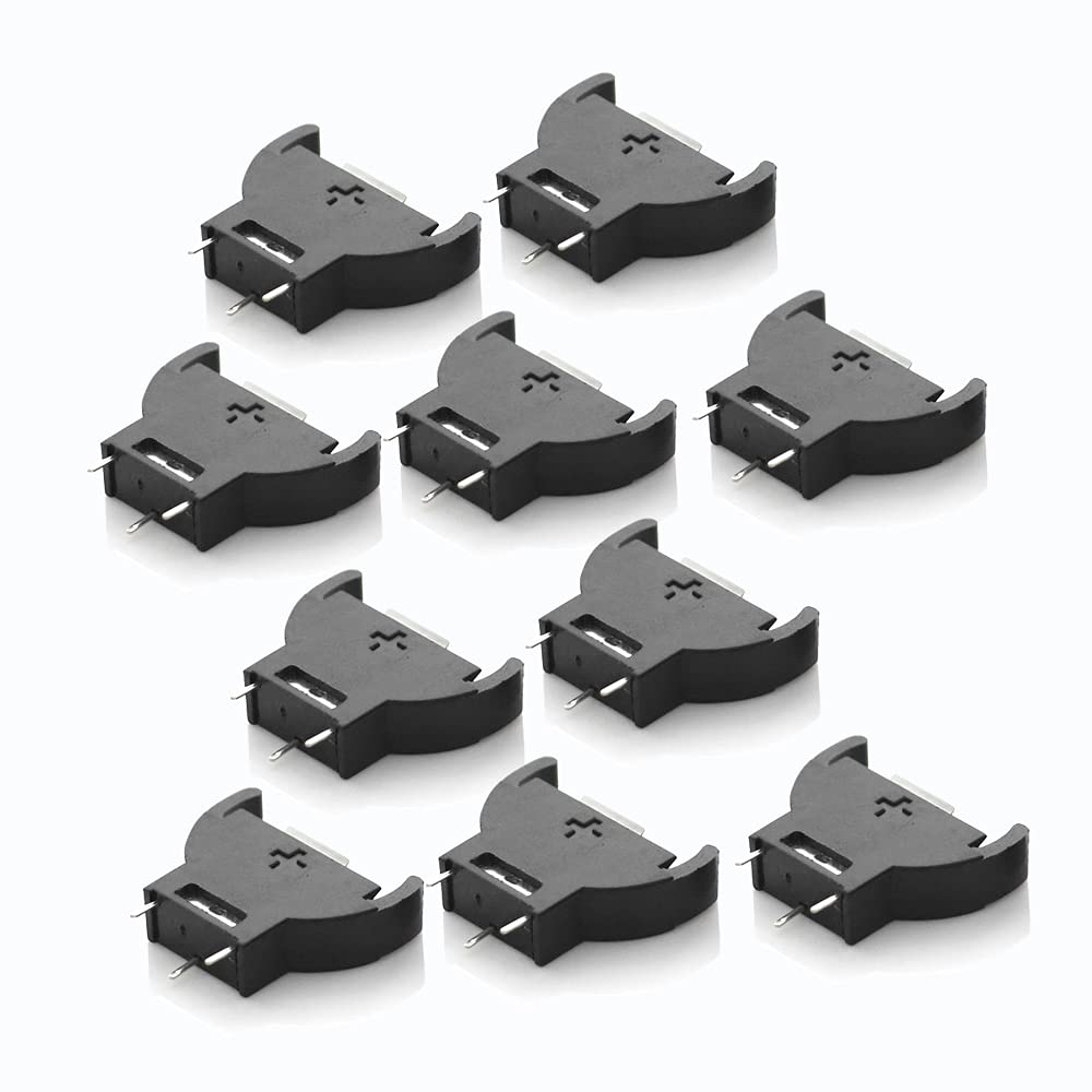 S 50 PCS - Vertical Button Cell Socket Cases With Solder Pins CR2032 ...
