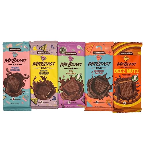 Feastables Mr Beast Chocolate Bars – NEW Deez Nuts Peanut Butter Milk ...
