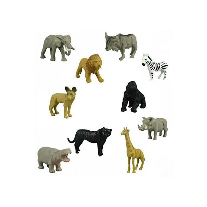 Buy 16 Small Safari Animals Jackal Giraffe Elephant Antelope GNU Zebra ...