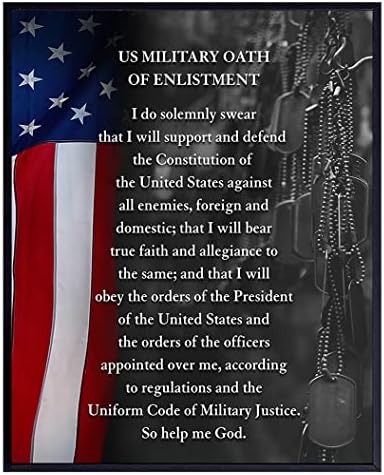 American Flag Wall Art - Military Oath of Enlistment - Patriotic Home ...