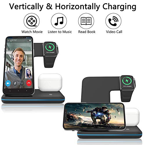 Torteco 3 in 1 Wireless Charger, Qi Fast Charger for Phone Watch ...