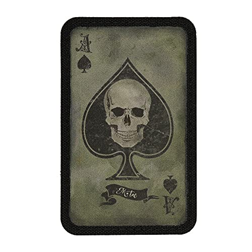 M-Tac Ace of Spades Death Card Tactical Morale Patch Army Combat Hook Fasteners (Olive/Black) in ...
