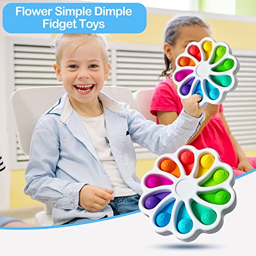 TYHJOY Flower Simple Dimple Fidget Toy, 7 Pack Dimple Digits Fidget ...