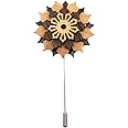Amazon.com: PACKOVE Wood Lapel Flower Wooden Boutonniere Brooch Floral Lapel Pin Handmade ...