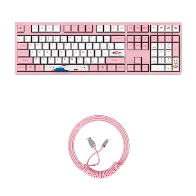 Akko World Tour Tokyo 108-Key R1 Wired Pink Mechanical Gaming Keyboard ...