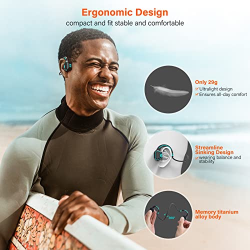 Bone Conduction Waterproof Bluetooth Headphones - Ultralight Swimming ...