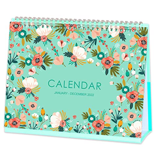 2022 Desk Calendar - 2022 Standing Flip Desktop Calendar, Generous Memo ...