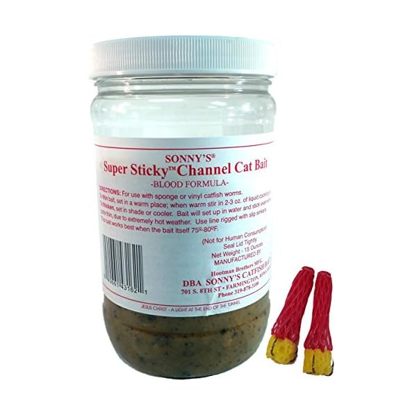 Sonny's Super Sticky Channel Catfish Bait, 15oz, Blood Formula, with ...
