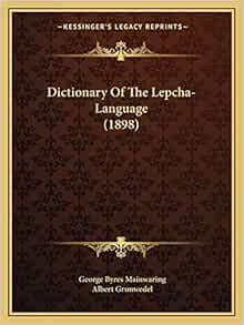 Amazon.com: Dictionary Of The Lepcha-Language (1898) (9781165438051 ...