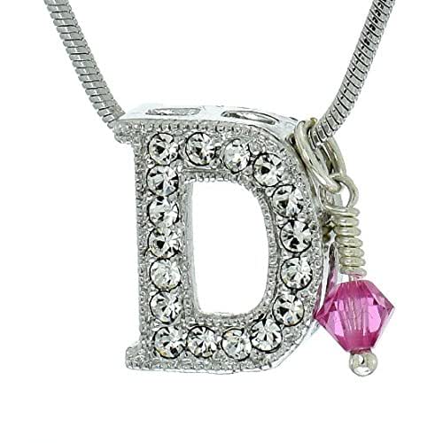 Amazon.com: D Initial Letter Personalized Necklace Sparkling Crystals ...