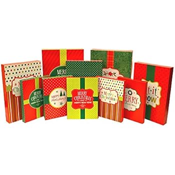 Amazon.com: Christmas Gift Box Set - Kit Contains Gift Boxes, Gift Tags ...