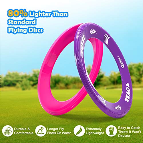 Flying Rings Disc Throwing Game: Ultra Light Floatable 2 Pack Flying ...