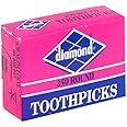 Amazon.com: Diamond Round Toothpicks, 250-Count Boxes (Pack of 24 ...