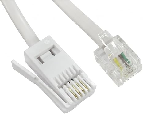 Ex-Pro 15m Modem/Telephone/Fax line cord cable lead RJ11 to BT Plug ...