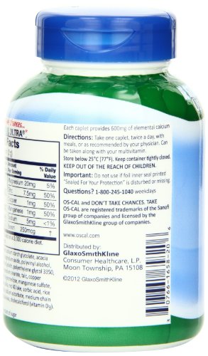 OS-Cal Ultra 600 Plus Calcium Supplement Tablets with 9 Essential ...