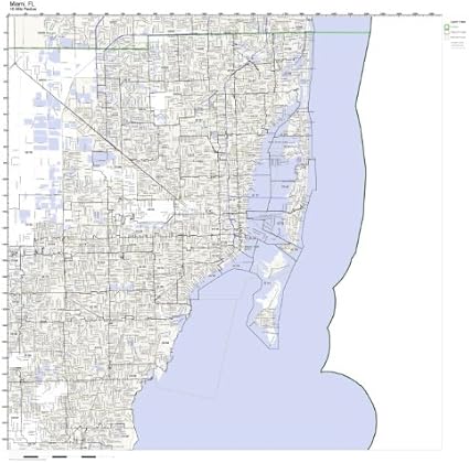 Amazon.com: Miami, FL ZIP Code Map Laminated: Home & Kitchen