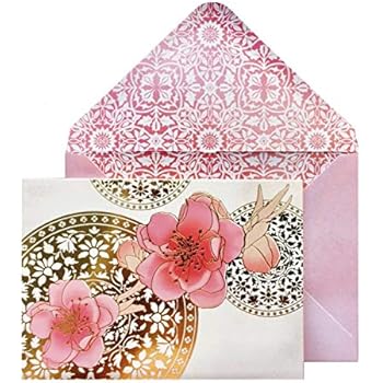 Amazon.com : Punch Studio Set of 12 Boxed Blank Note Cards ~ Pink ...