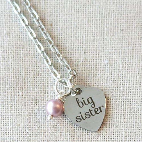 Amazon.com: Big Sister Necklace, New Big Sister Gift, Personalized Big ...