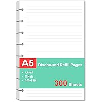 Amazon.com : Junior Size Refills Paper, A5 Loose Leaf Paper for TUL ...