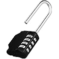 ZHEGE Long Shackle Padlock, 4 Digit Combination Lock, Resettable Weatherproof Combo Lock for ...