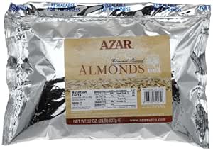 Amazon.com : Azar Nut Company Almonds Blanched, Slivered Raw, 32-Ounce ...