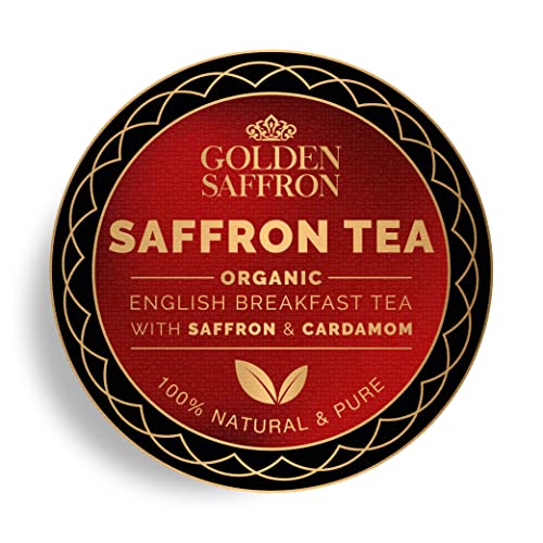 Golden Saffron Organic English Breakfast Tea Infused with Saffron and ...