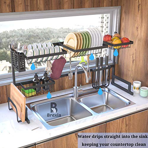 Brexla Length Adjustable Over The Sink Dish Drying Rack (33.1’’~42.9 ...