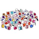 Amazon.com: Shappy 72 Pieces Plastic Colorful Rhinestone Gem Rings ...