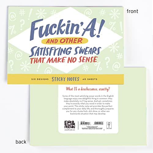 Em & Friends F*ckin' A Sticky Note Packet, 6 Sticky Note Pads Set, 2.75 ...