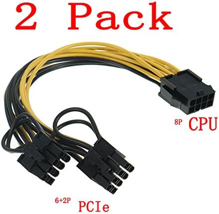 8 pines CPU a tarjeta gráfica de vídeo doble PCI-E 8 pines (6 pines + 2 pines) cable de ...
