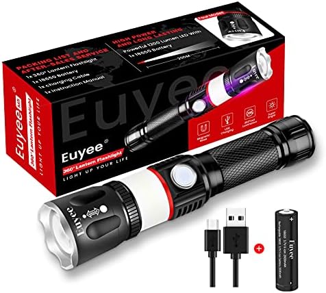 Rechargeable Flashlight, Euyee 1200 Lumens LED Handheld Flashlight ...