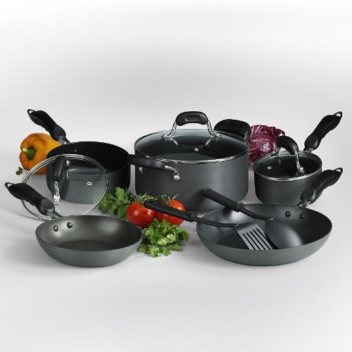 Amazon.com: Basic Essentials 10 piece Hard Anodized Cookware Set ...
