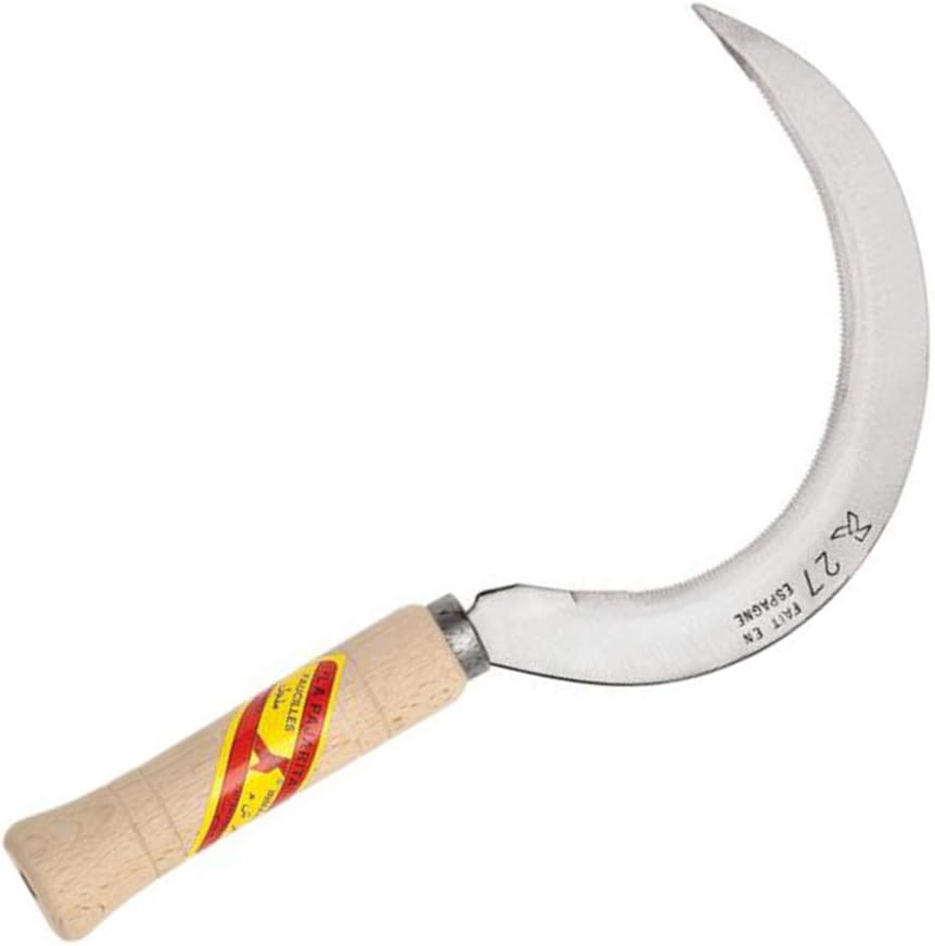 Toothed Grass Sickle Reunion Model, Gardening Grass Sickle with Wooden ...