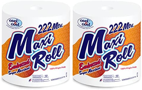 Cool & Cool White Maxi Tissue Roll - 222 Metres 2Ply (Pack of 2 ...
