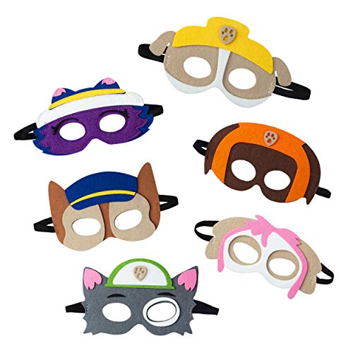 Dog Masks Party Favors for Kid (16 Packs) Felt and Elastic - Birthday ...