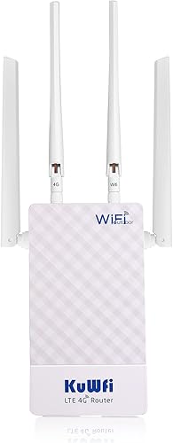 KuWFi 4G router with external antenna , 300Mbps Outdoor Waterproof 4G ...