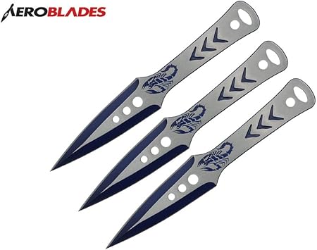 Amazon.com : 9" 3 Pcs Set Two Tones Scorpion Blade Throwing Knife ...