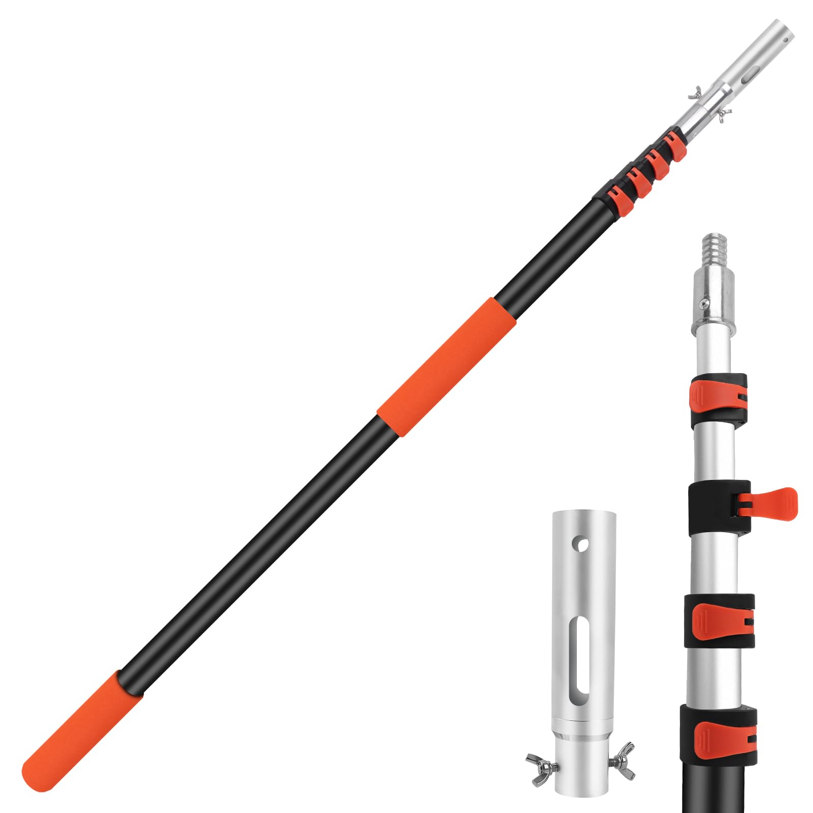 Telescopic Pool Pole, Extendable Pool Pole 16FT Heavy Duty Aluminum ...