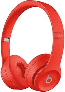 Beats Solo3 Wireless On-Ear Headphones - Citrus Red (Renewed) : Electronics