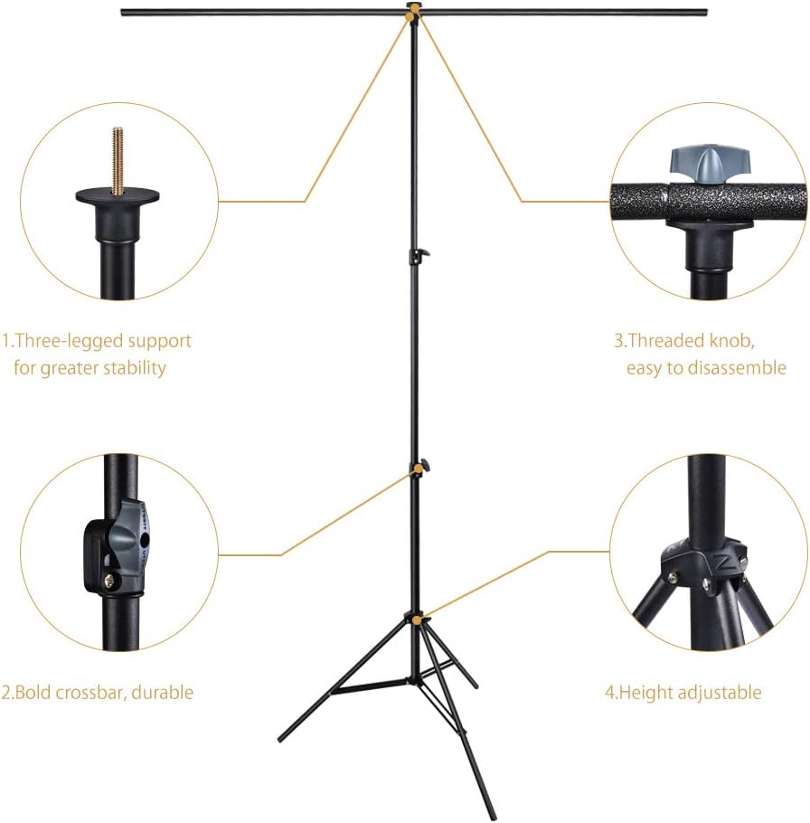 UTEBIT 1.5x2m White Backdrop with Backdrop Stand Kit Adjustable ...