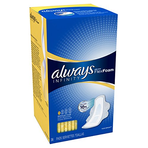 Always Infinity Pads With Wings, Regular Absorbency , 36 count , Pack ...