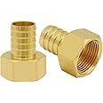 Joywayus Brass Hose Barb Fitting,3/4" Barb x 3/4" NPT Female Pipe Fitting Adapter(Pack of 2 ...